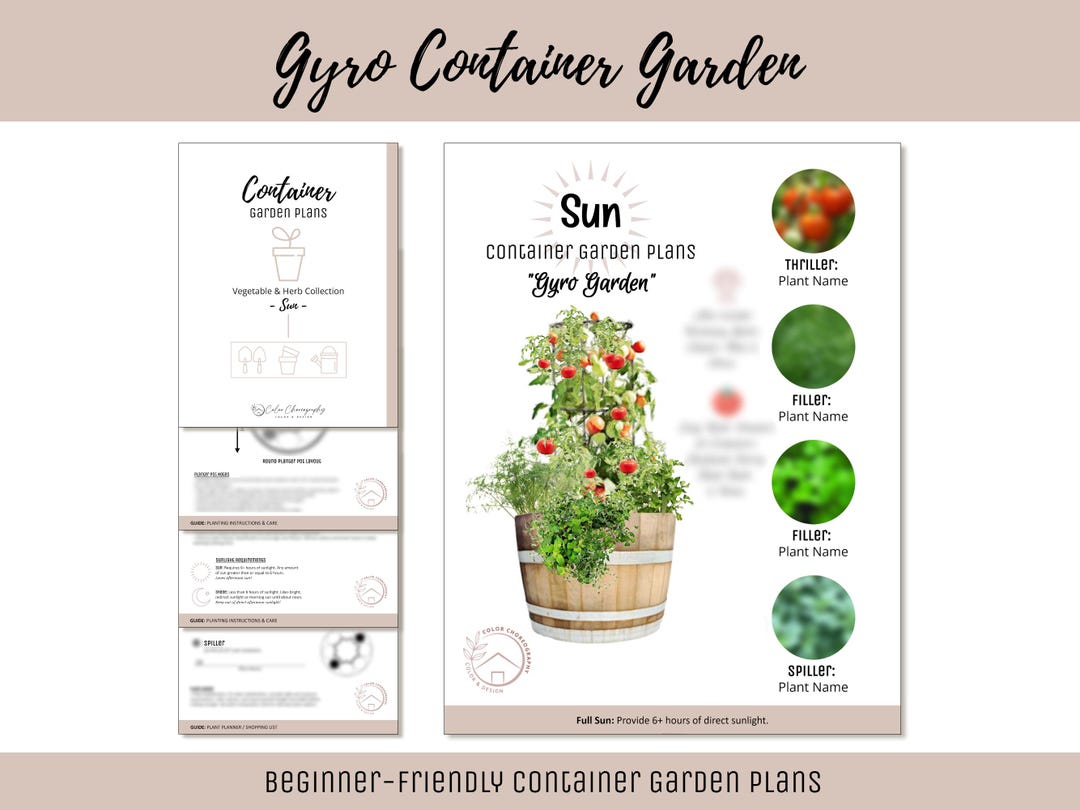 Easy Edible Container Garden Plan Vegetable Herb Garden Design Beginner ...