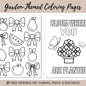 Garden Coloring Pages Printable Book for Kids Fruit and Vegetable ...