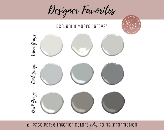 Nantucket Gray Paint Color Palette, Benjamin Moore, Interior Paint ...