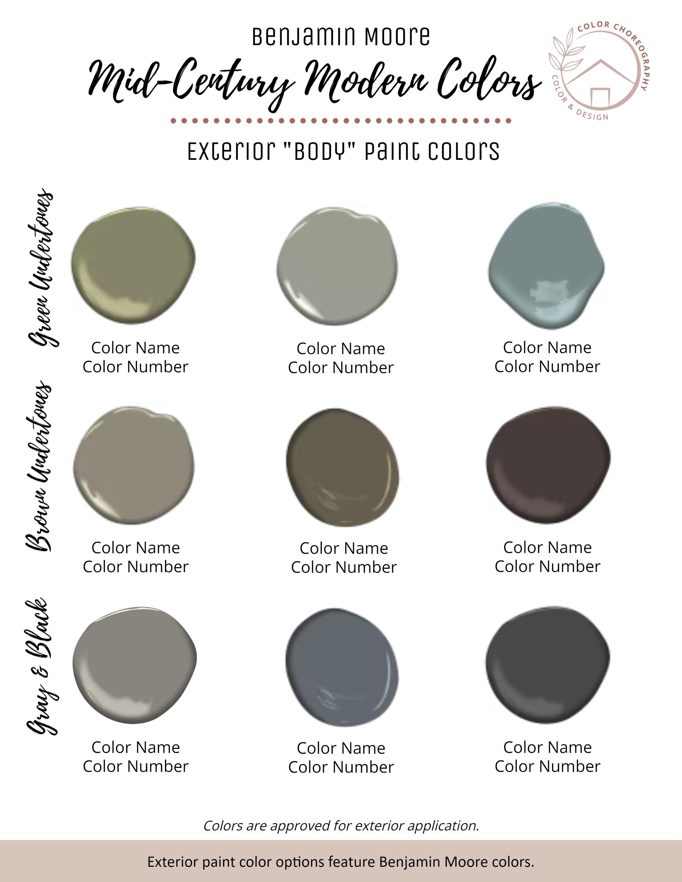 Mid-century Modern Exterior Home Paint Color Scheme Benjamin Moore ...
