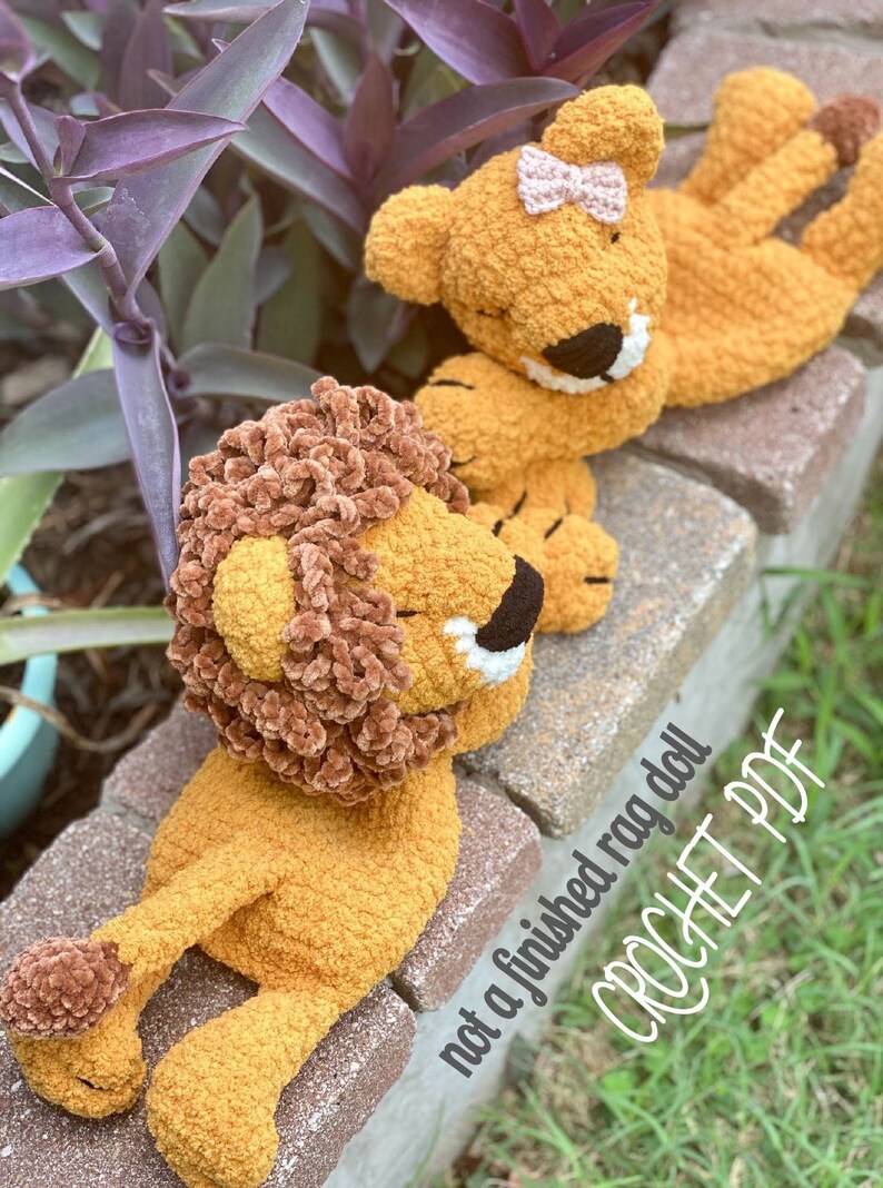 Sleepy Lion Rag Doll Crochet Pattern / Ragdoll / Zoo Animals / - Etsy