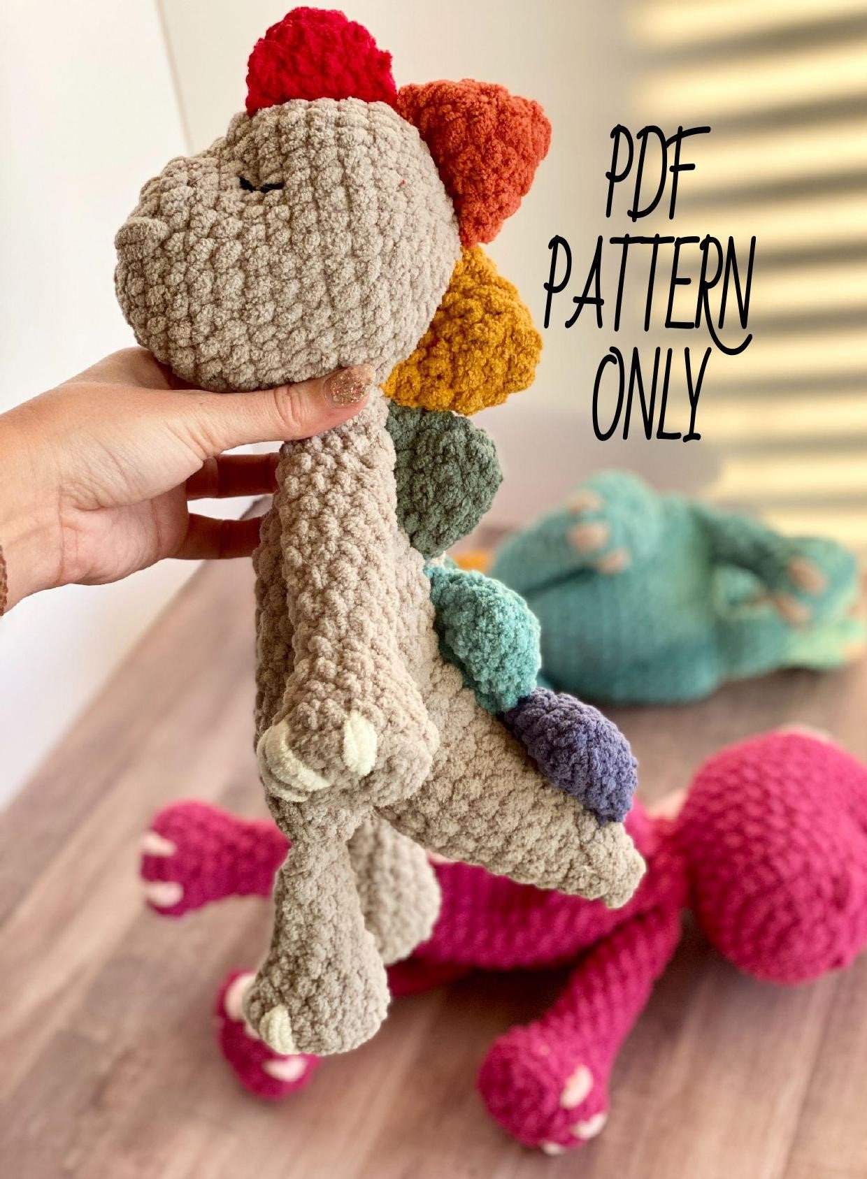 Sleepy Snuggle-saurus Rag Doll Crochet PATTERN / Rag Doll - Etsy