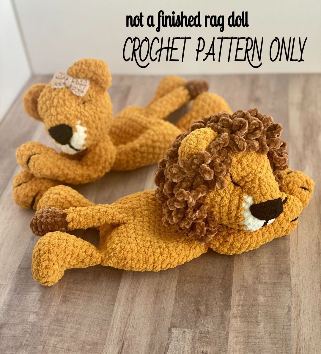 Sleepy Lion Rag Doll Crochet Pattern / Ragdoll / Zoo Animals / Safari ...