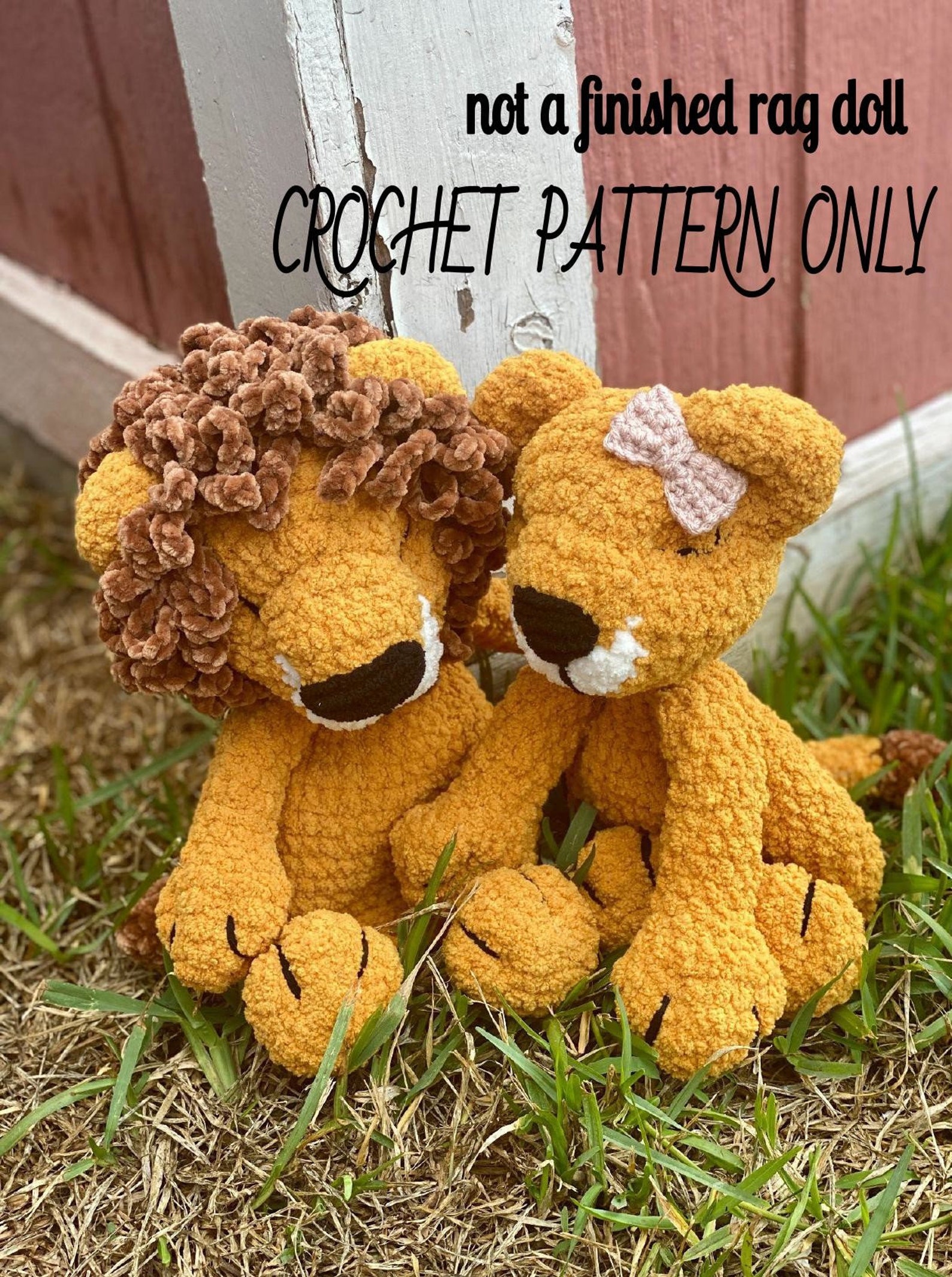 Sleepy Lion Rag Doll Crochet Pattern / Ragdoll / Zoo Animals / Safari ...