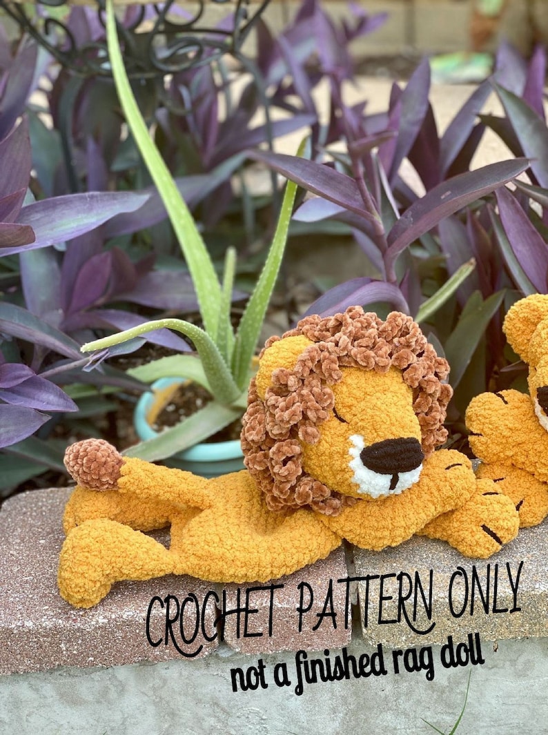 Sleepy Lion Rag Doll Crochet Pattern / Ragdoll / Zoo Animals / - Etsy