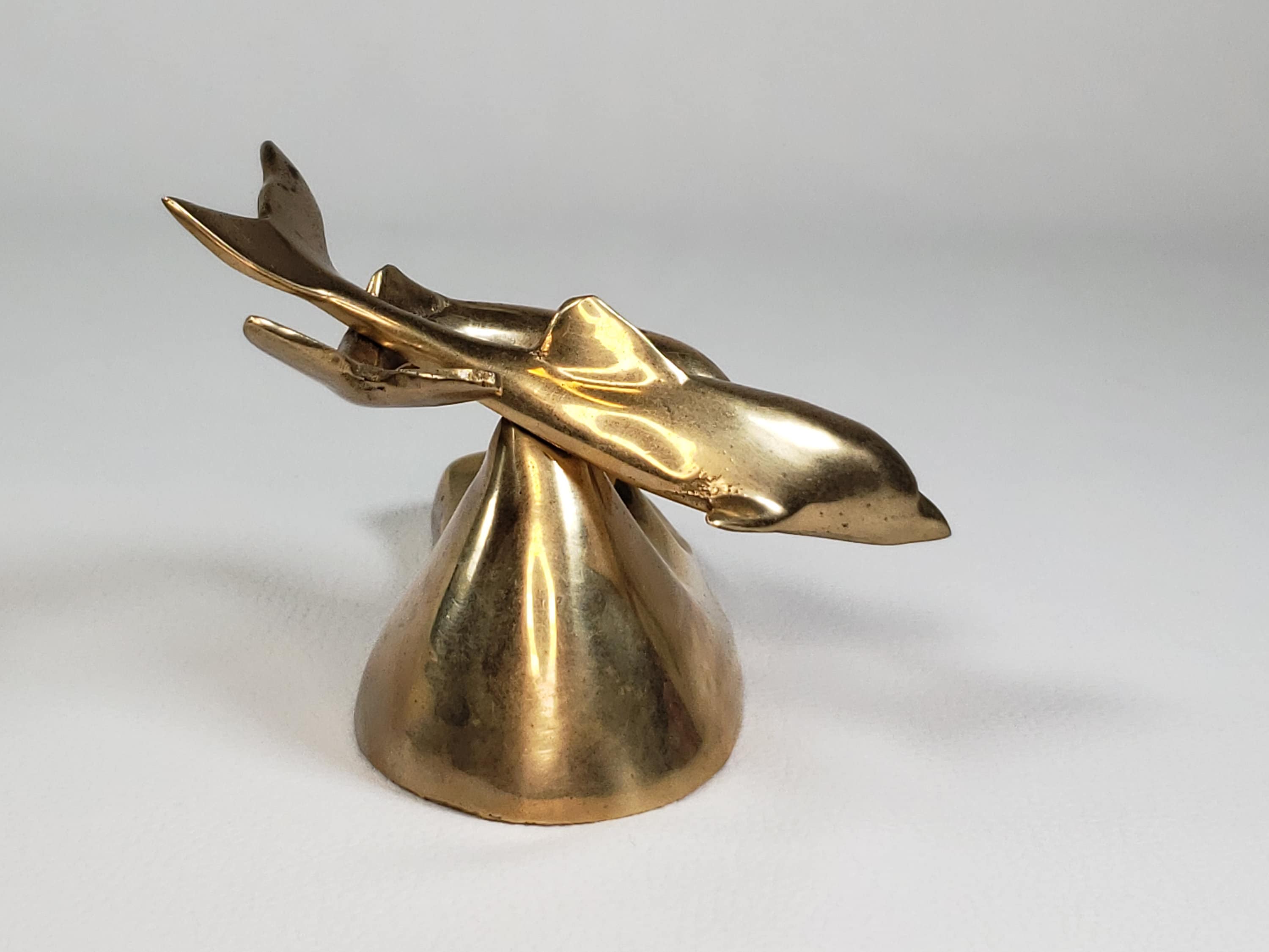 Solid Brass Dolphin Sculpture/dolphins - Etsy