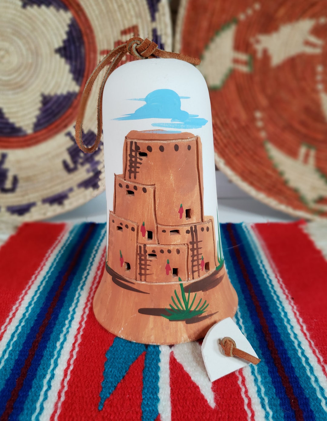 Native American Pottery Bell - Hand Painted-hand Made - Etsy