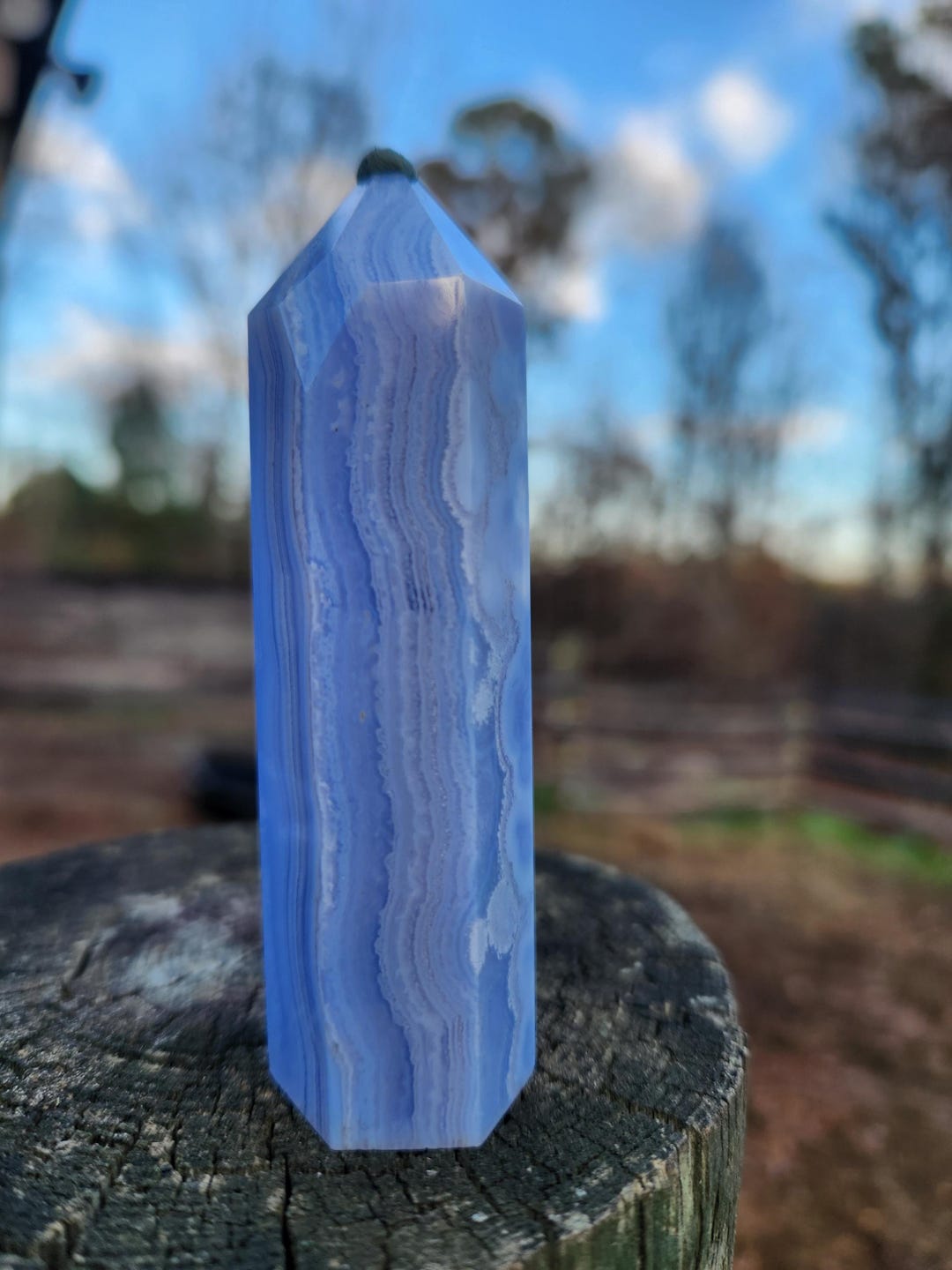 Blue Lace Agate Tower - Etsy
