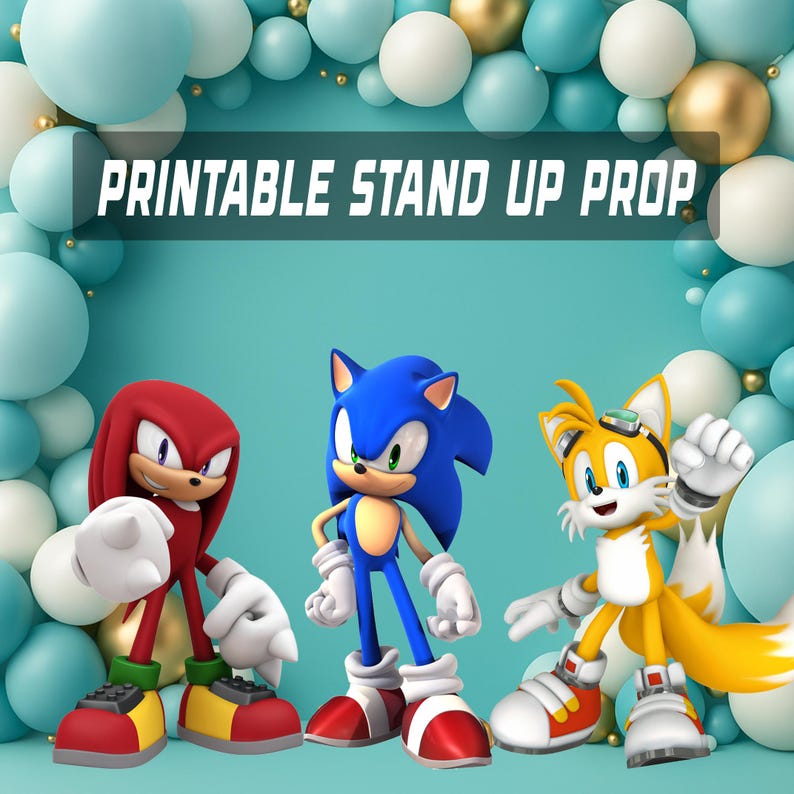 Sonic Three Character Prop Bundle, Party Decoration, Hedgehog Theme ...
