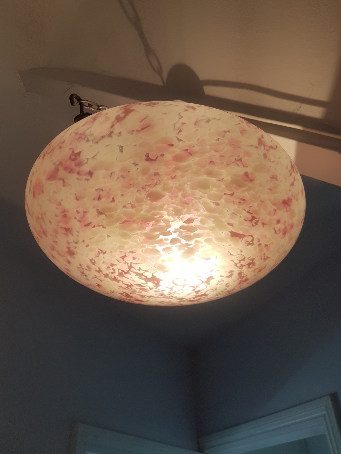 1930s 'flycatcher' Lamp Shade, White With Pink Marbling - Etsy