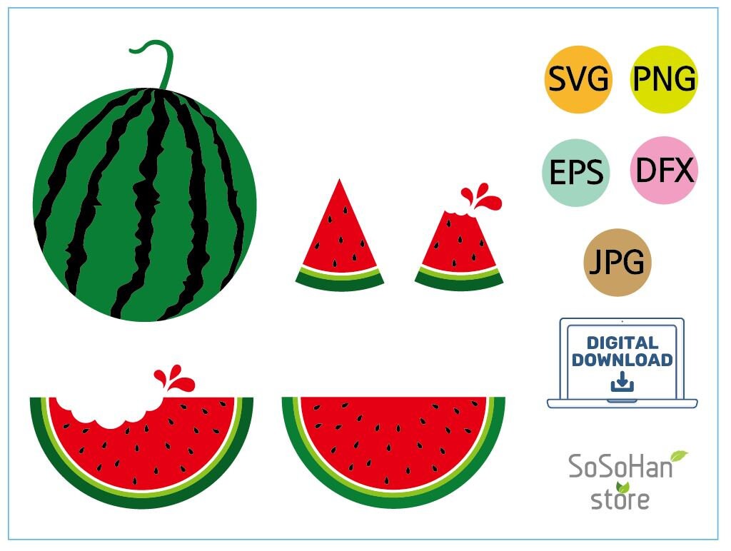 Watermelon SVG Fruit SVG Summer Fruit Watermelon Gift - Etsy
