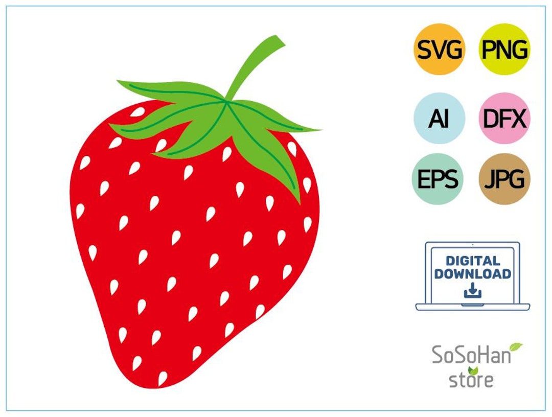 Strawberry SVG, Digital Download, Cute Strawberry, Easy-to-use Picture ...