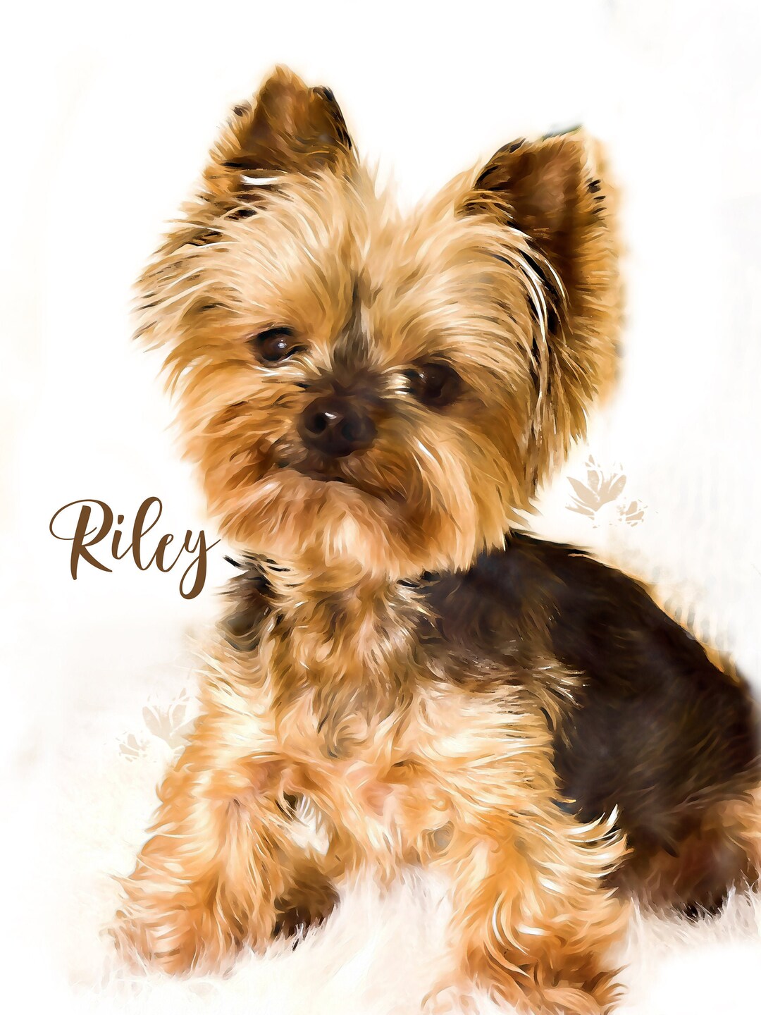 Digital Personalized Yorkie Portrait, Last Minute Gifts, Digital ...