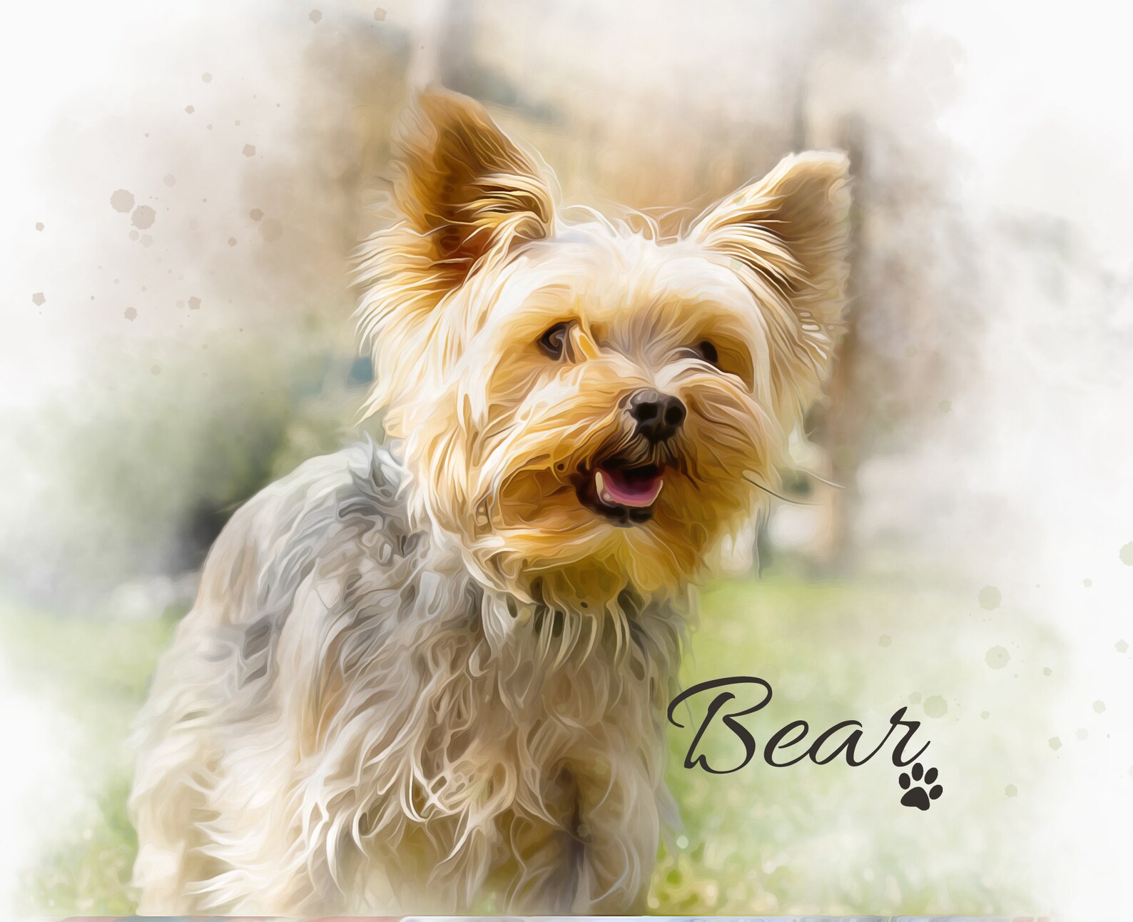 Digital Personalized Yorkie Portrait Last Minute Gifts - Etsy