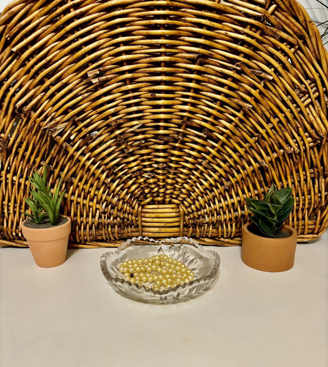 Vintage Crystal Floral Sawtooth Bowl/ Crystal Candy Dish, Frosted ...