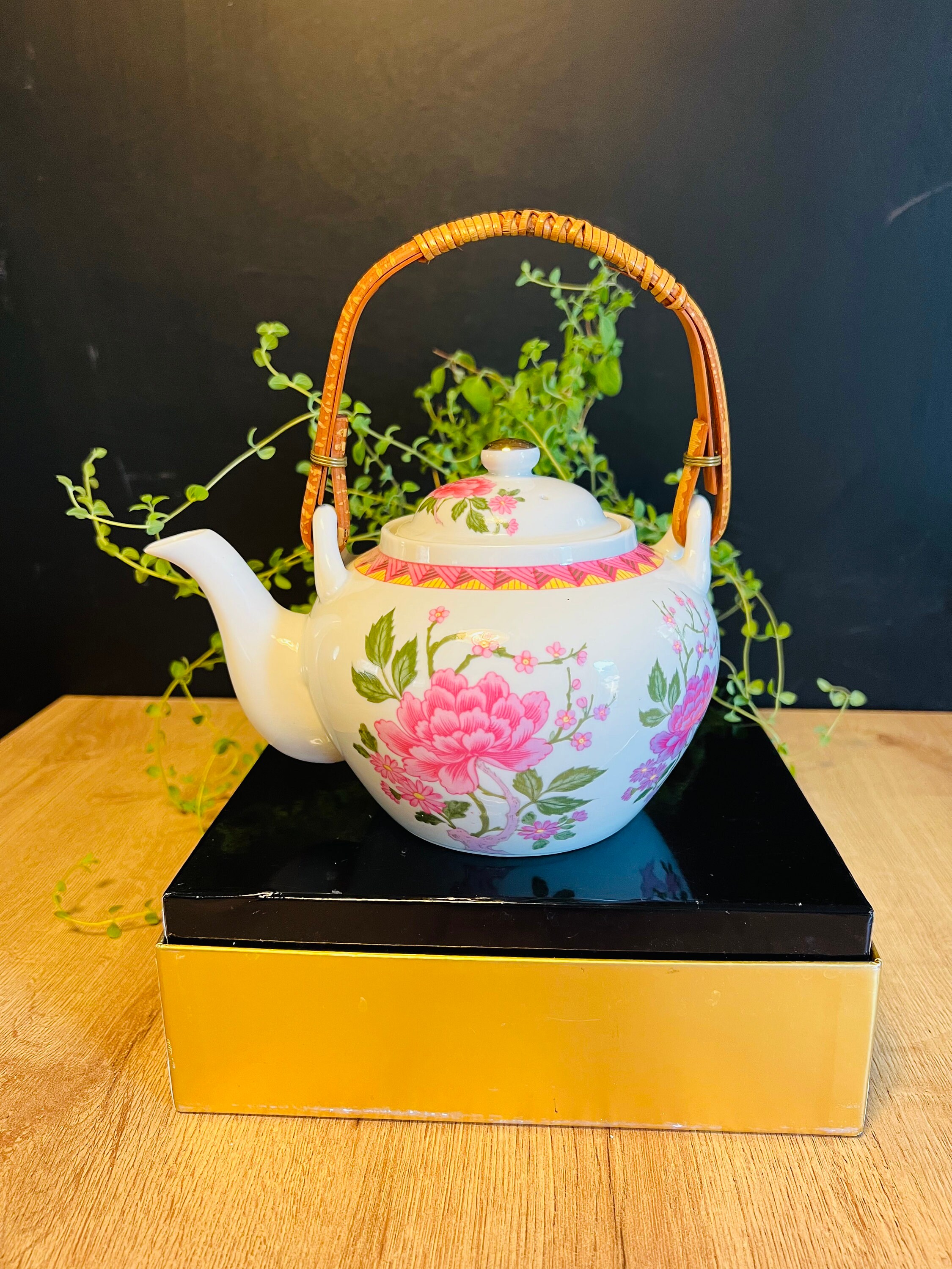 Pink Floral Asain Teapot With Insert - Etsy