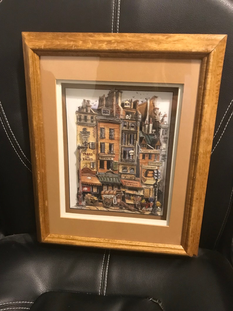 Vintage Wall Art Paris France Raised Collage Type 3 D Art 2001 - Etsy