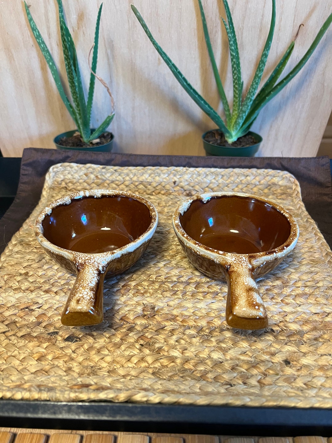 Set of 2 Vintage Brown 2 Tone Speckled Ceramic Baking Dishes - Etsy