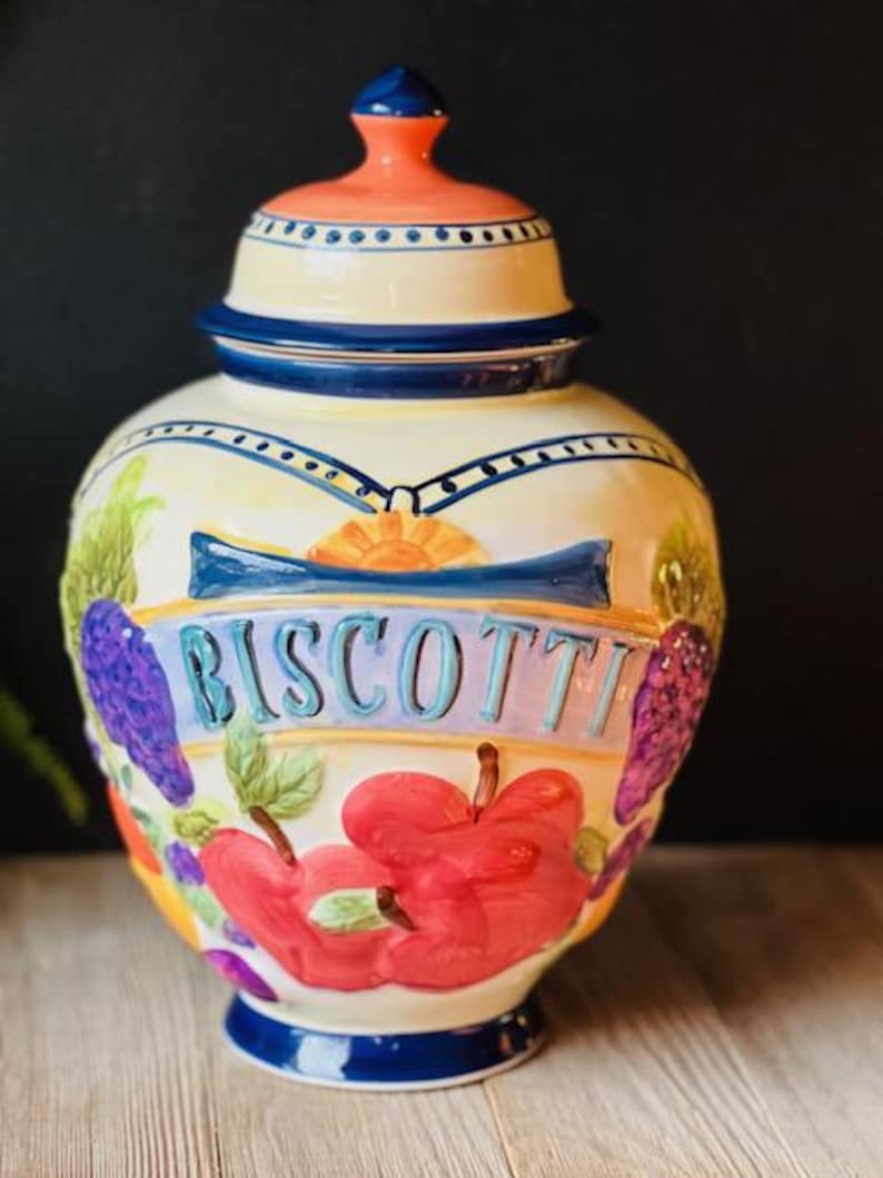 Ceramic Biscotti Cookie Jar - Etsy