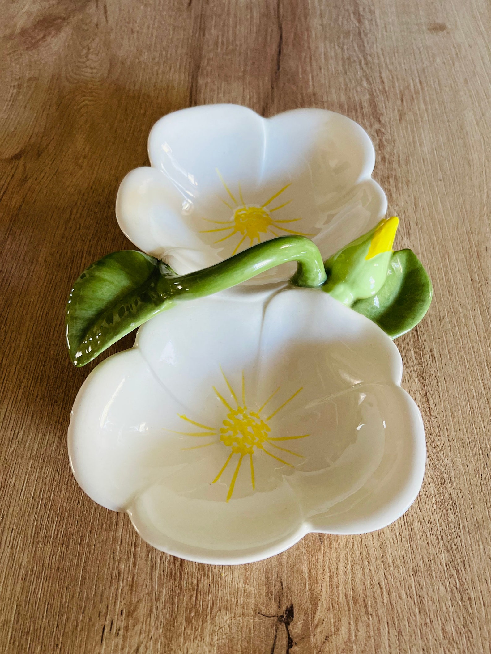 Hand Made Ceramic Flower and Leaves Decorative Dish - Etsy