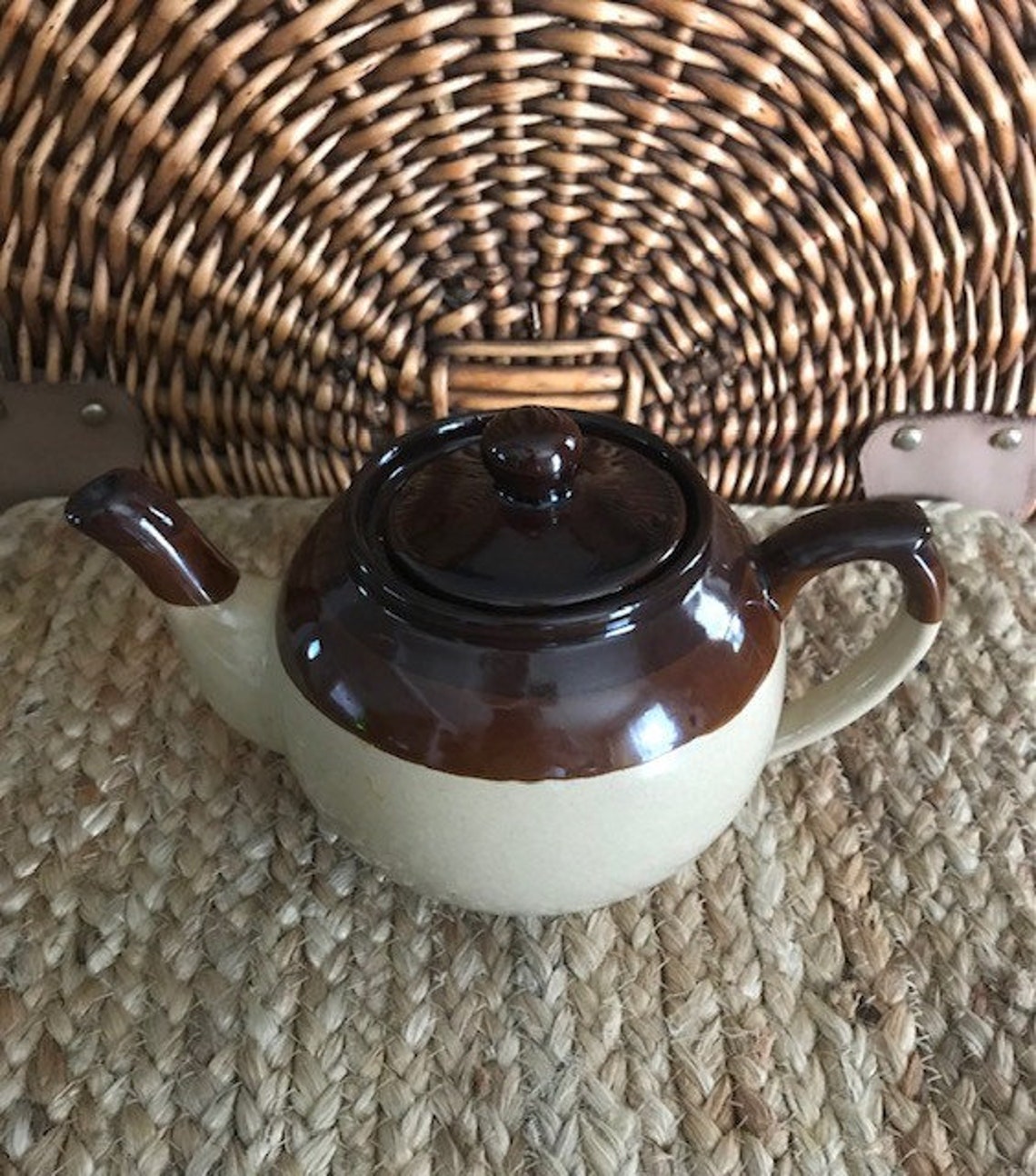 Vintage Retro Pottery Teapot . Two Tone 1970s - Etsy