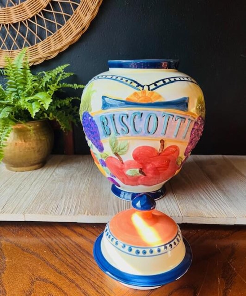 Ceramic Biscotti Cookie Jar - Etsy
