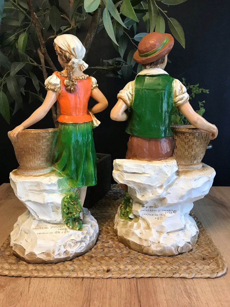 Set of Two Garden Statues 1975 - Etsy