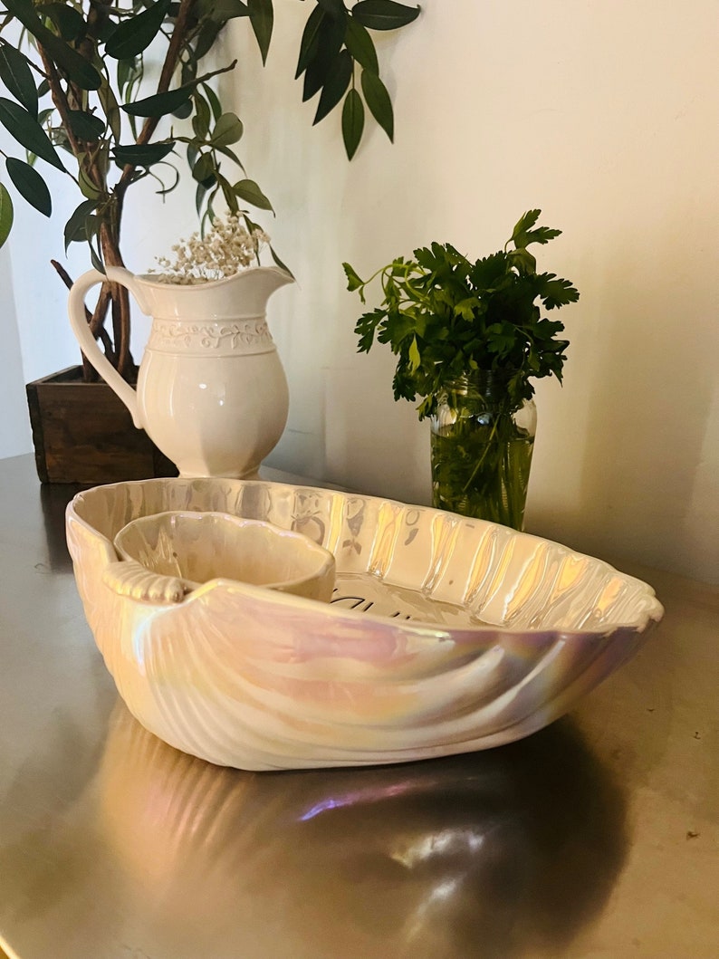 Rae Dunn Large Seashell Shaped Chip and Dip Serving Bowl - Etsy