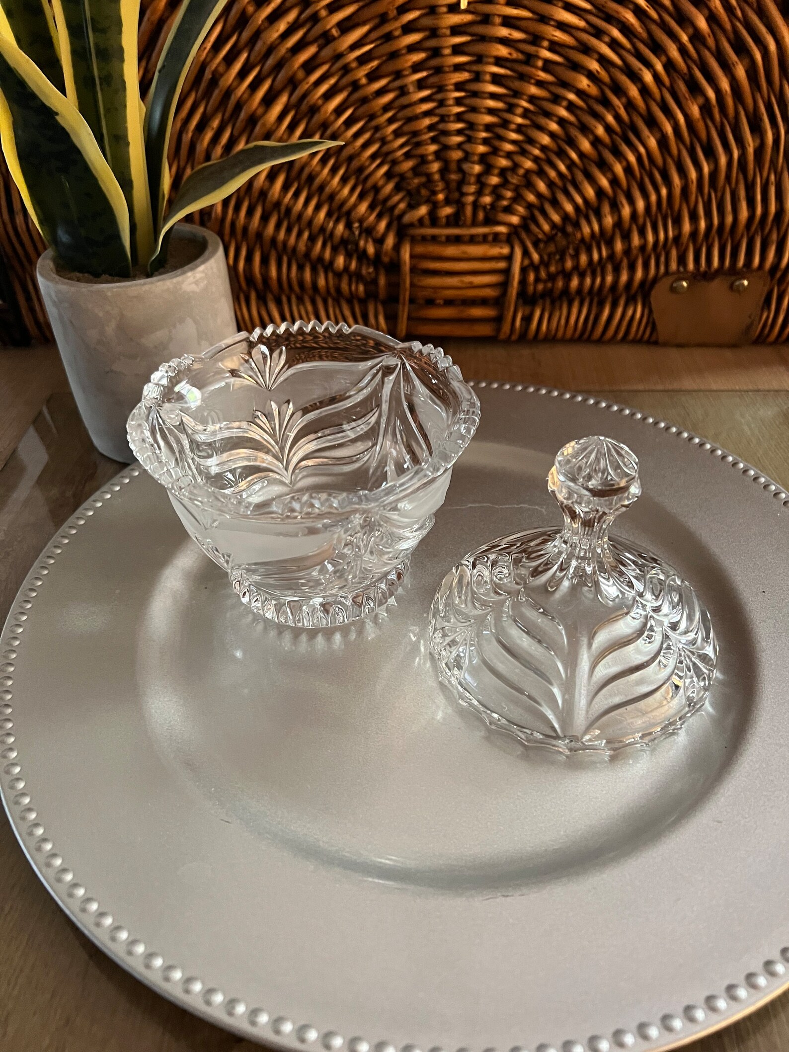 Vintage Crystal Lidded Candy Dish - Etsy