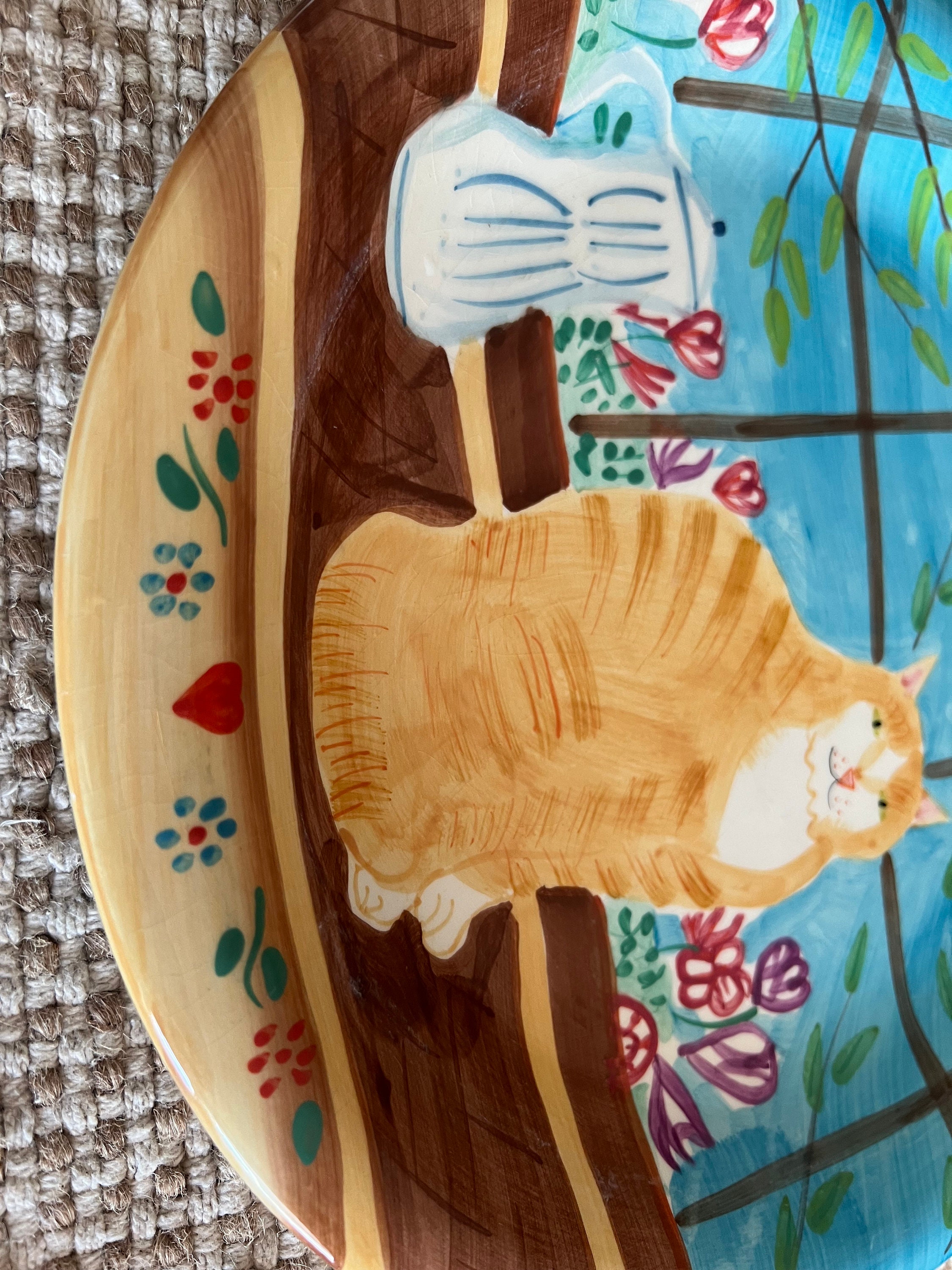 Decorative Whimsical Large Cat Plate - Etsy
