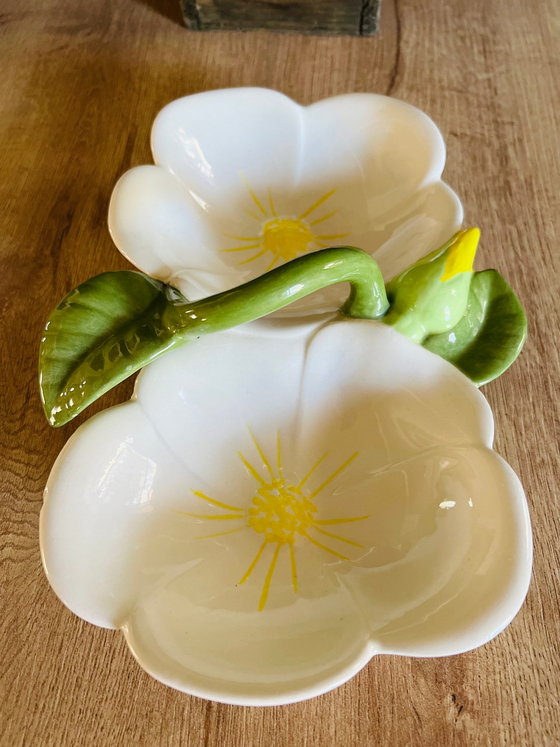Hand Made Ceramic Flower and Leaves Decorative Dish - Etsy