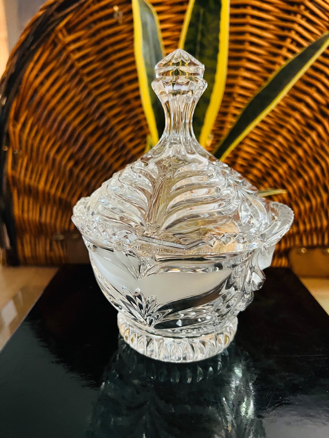 Vintage Crystal Lidded Candy Dish - Etsy
