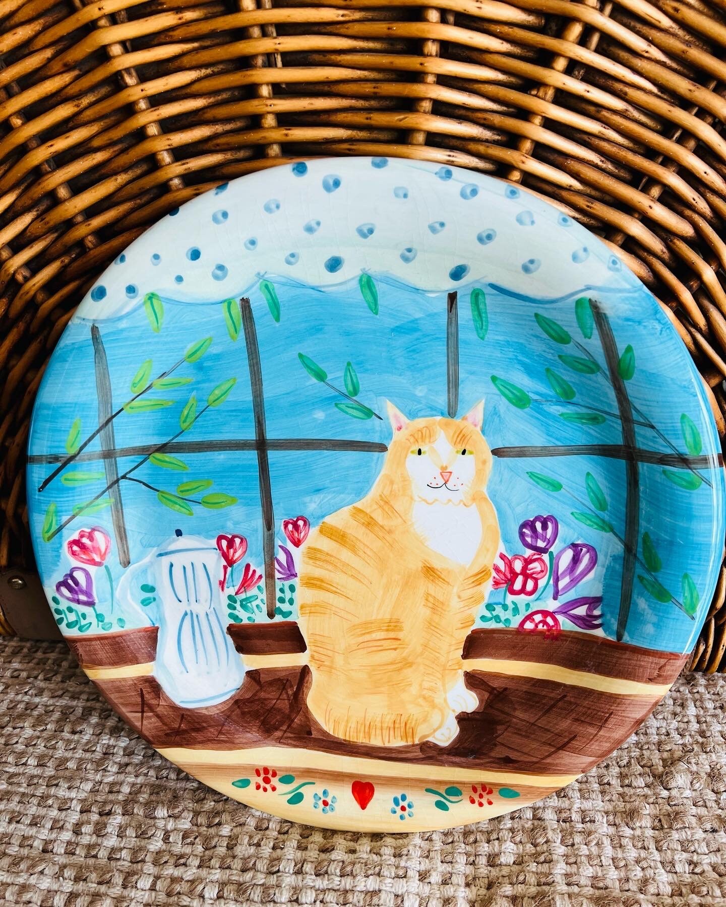 Decorative Whimsical Large Cat Plate - Etsy
