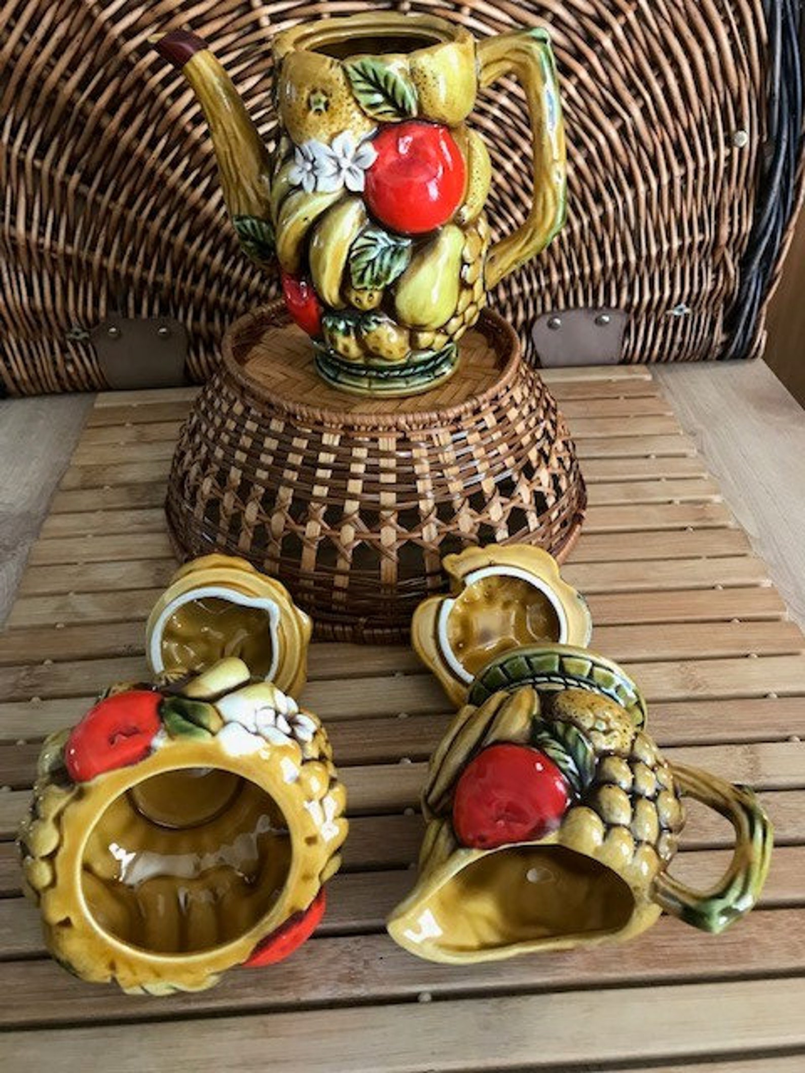 Vintage Inarco Japanese Ceramic Tea Pot With Sugar Bowl and Creamer ...