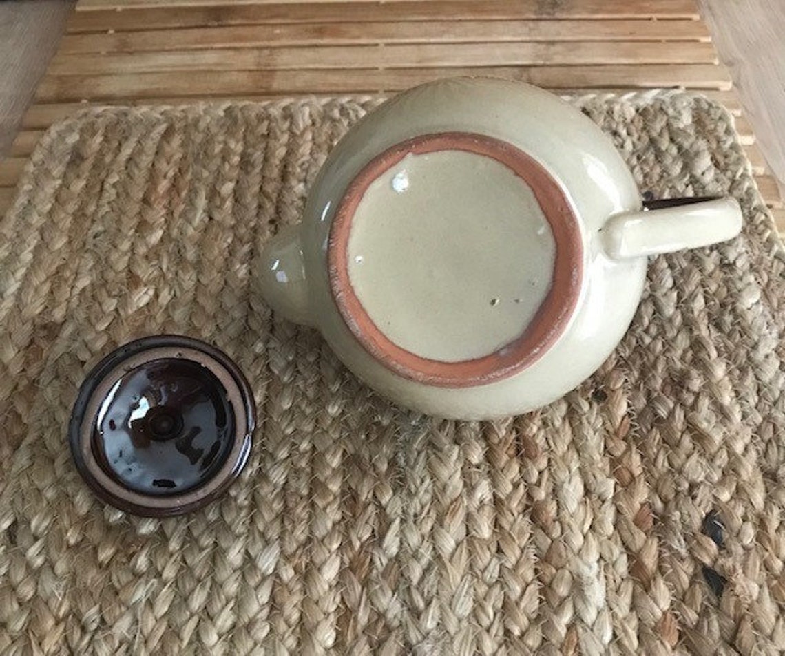 Vintage Retro Pottery Teapot . Two Tone 1970s - Etsy