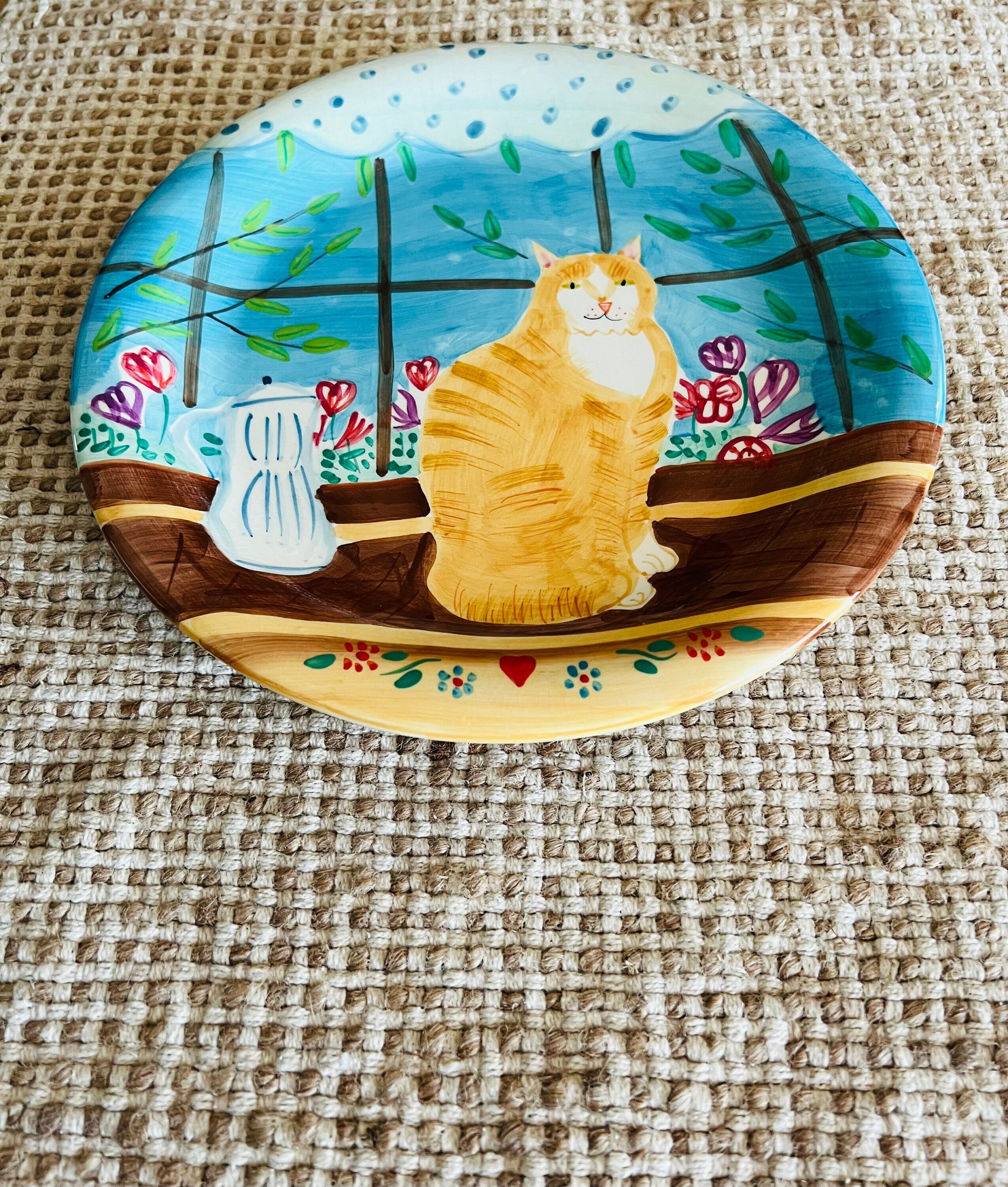 Decorative Whimsical Large Cat Plate - Etsy