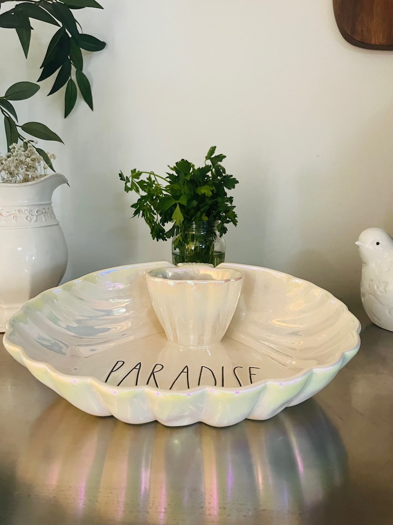 Rae Dunn Large Seashell Shaped Chip and Dip Serving Bowl - Etsy