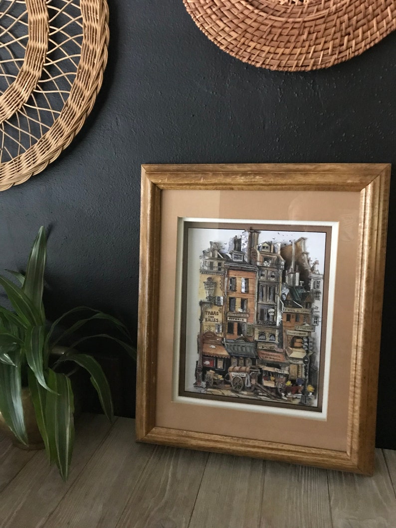 Vintage Wall Art Paris France Raised Collage Type 3 D Art 2001 - Etsy