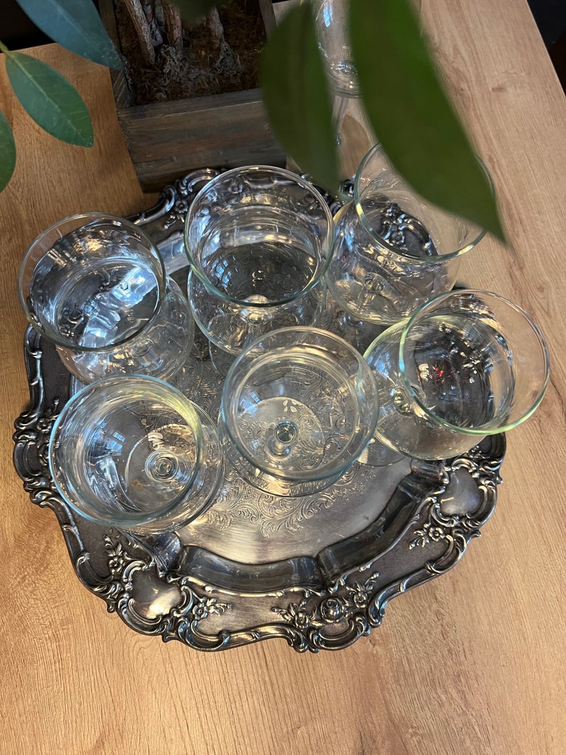 Set of Crystal-clear Vintage Goblets - Etsy