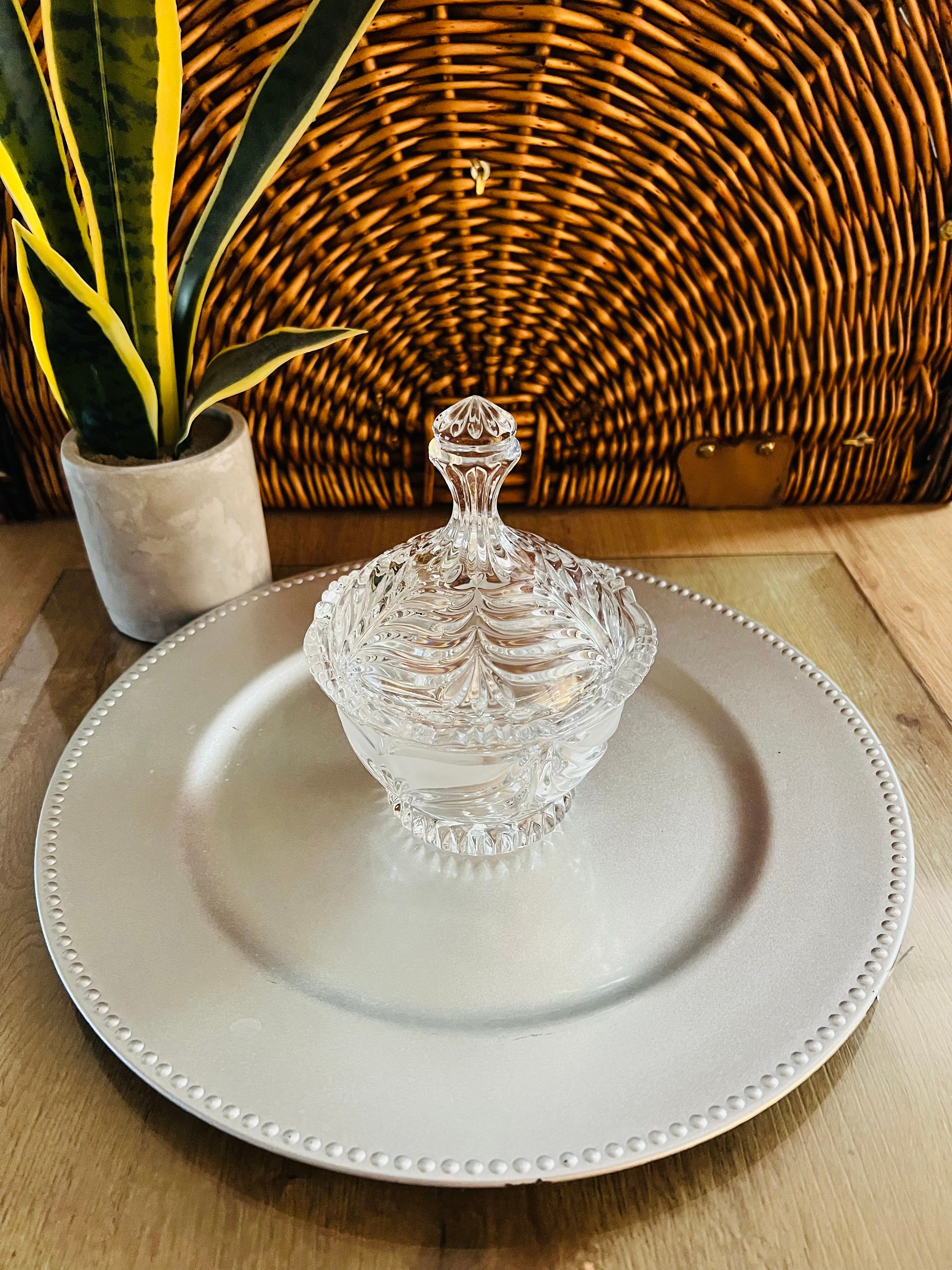 Vintage Crystal Lidded Candy Dish - Etsy