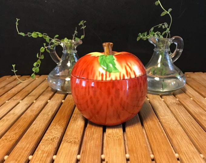 Vintage Ceramic Apple With Lid - Etsy