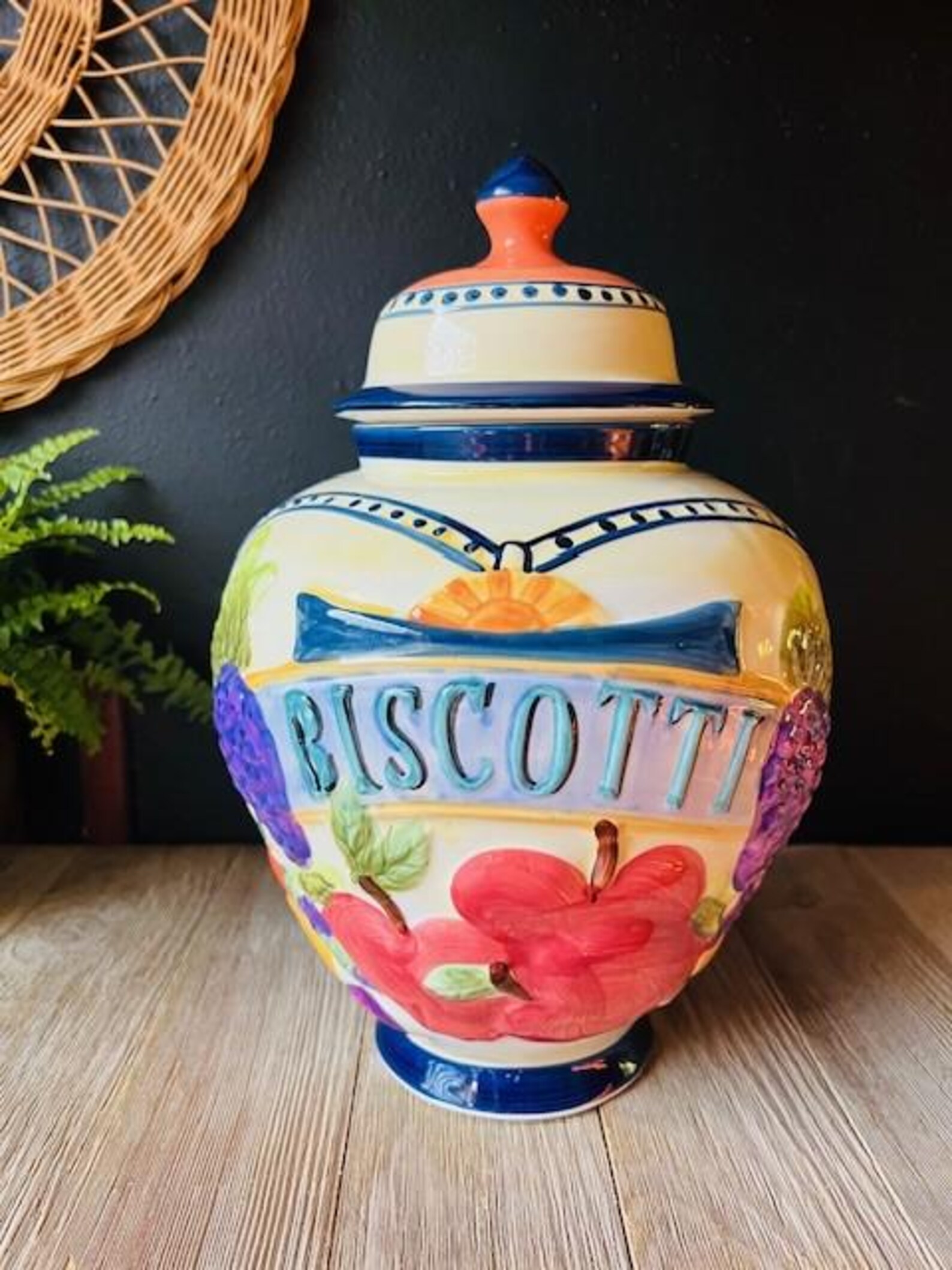 Ceramic Biscotti Cookie Jar - Etsy