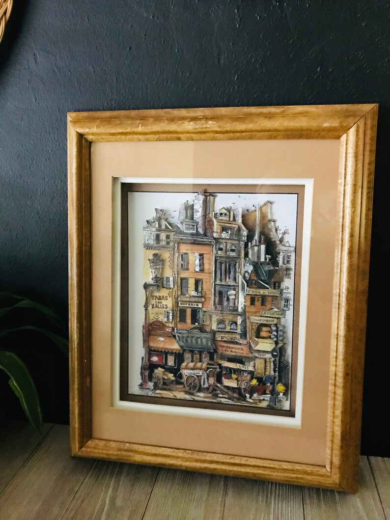Vintage Wall Art Paris France Raised Collage Type 3 D Art 2001 - Etsy
