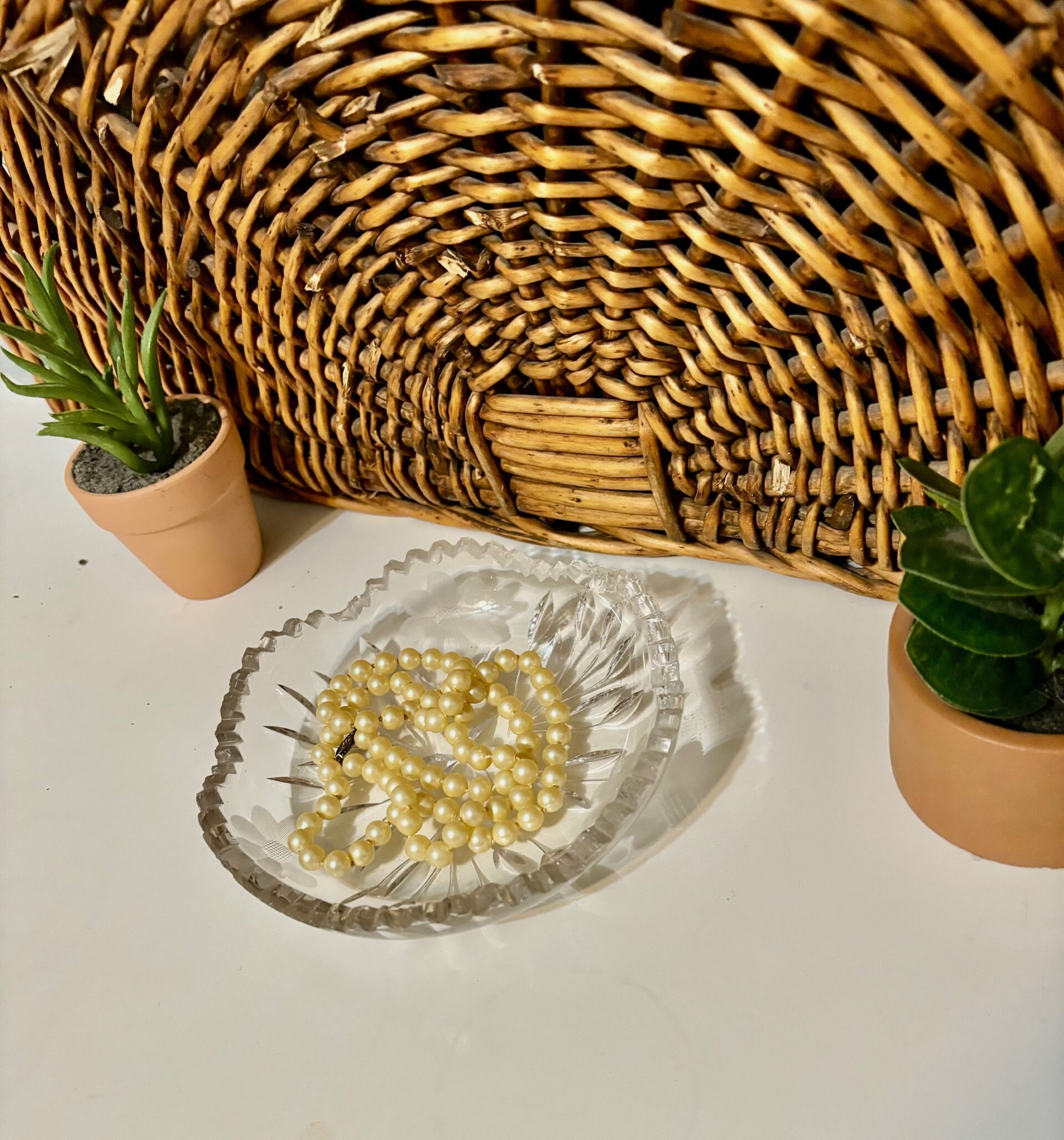 Vintage Crystal Floral Sawtooth Bowl/ Crystal Candy Dish, Frosted ...