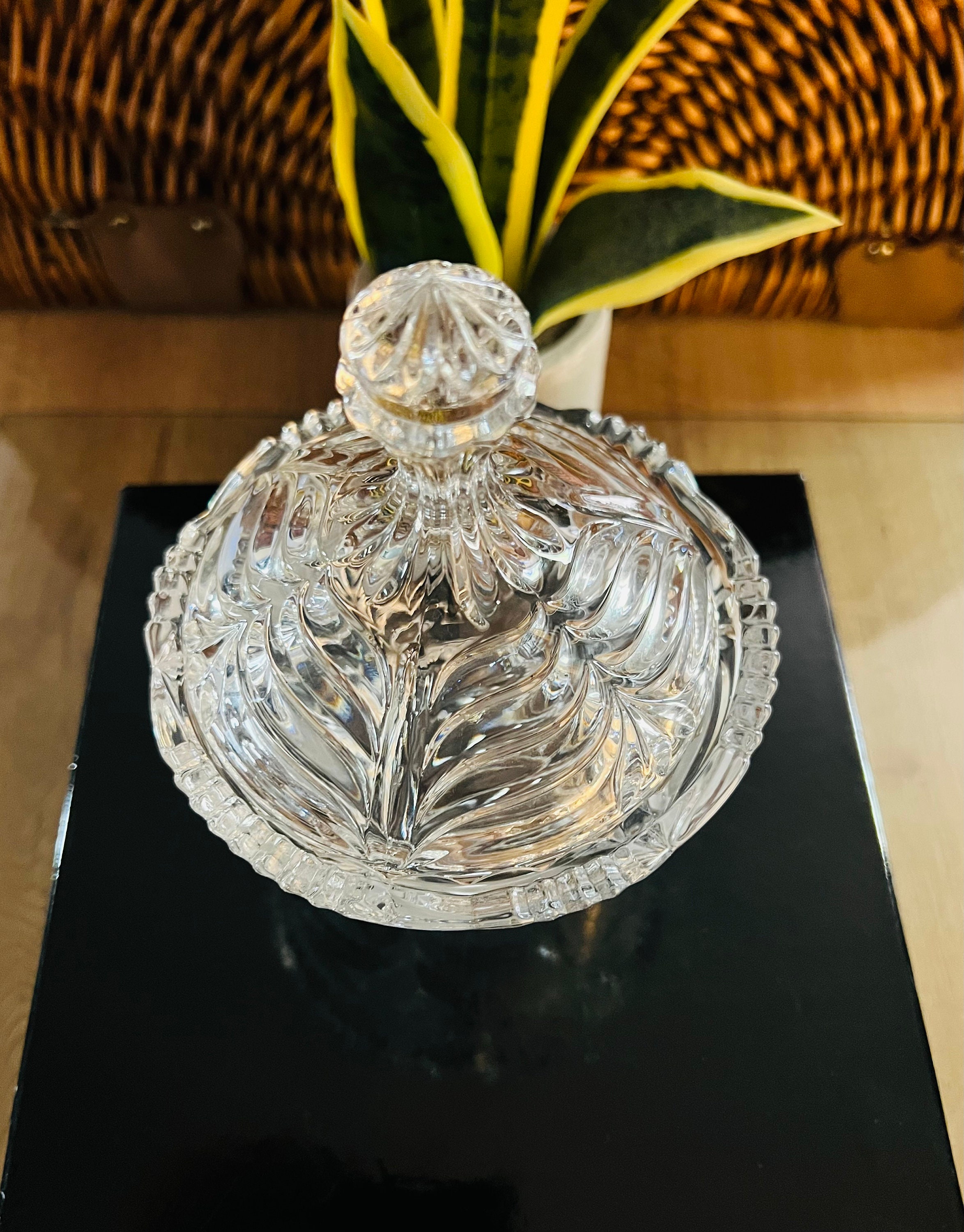 Vintage Crystal Lidded Candy Dish - Etsy