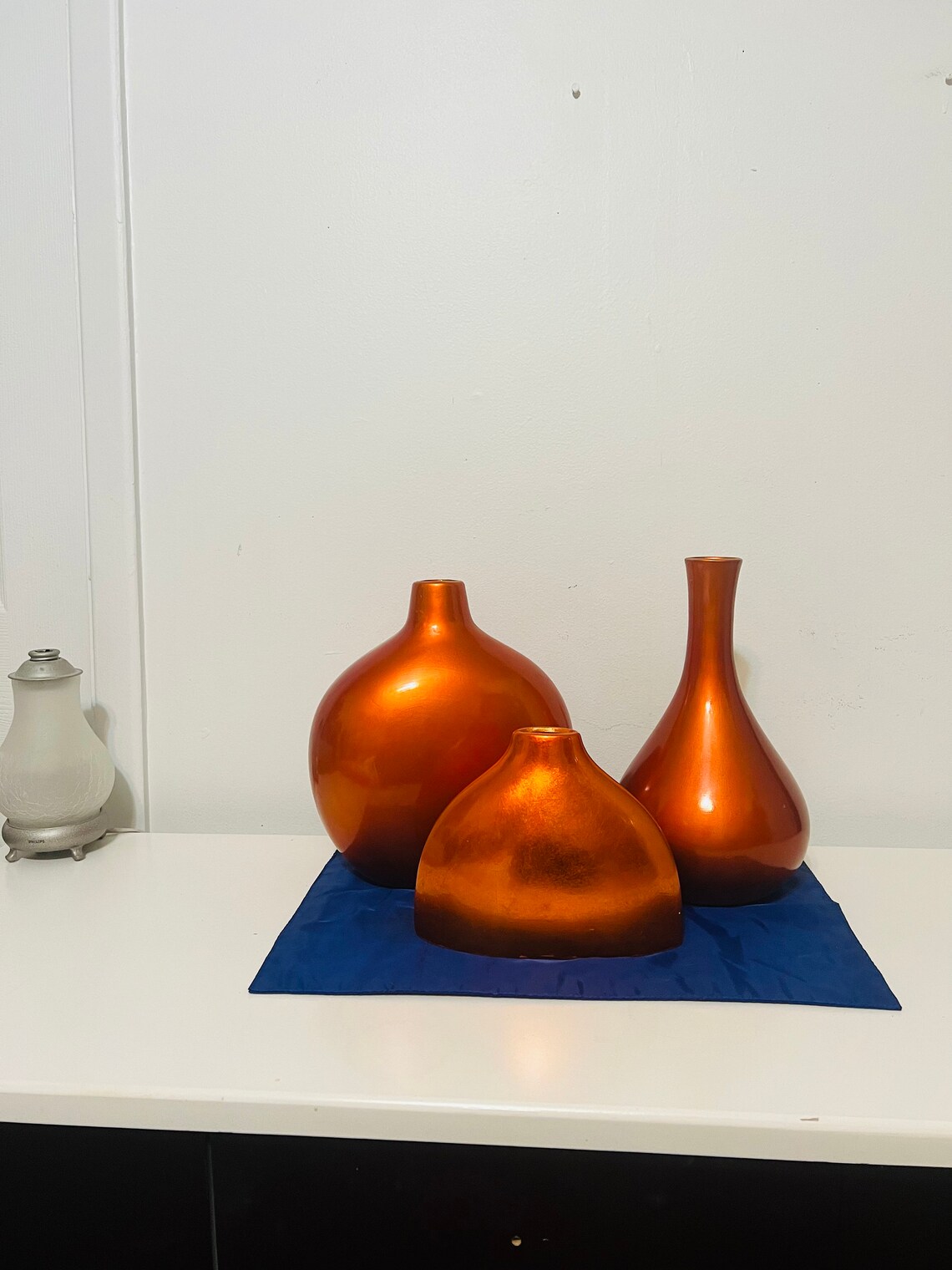 Set of 3 Ceramic Copper Vases - Etsy