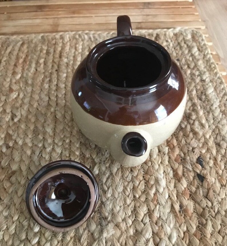 Vintage Retro Pottery Teapot . Two Tone 1970s - Etsy