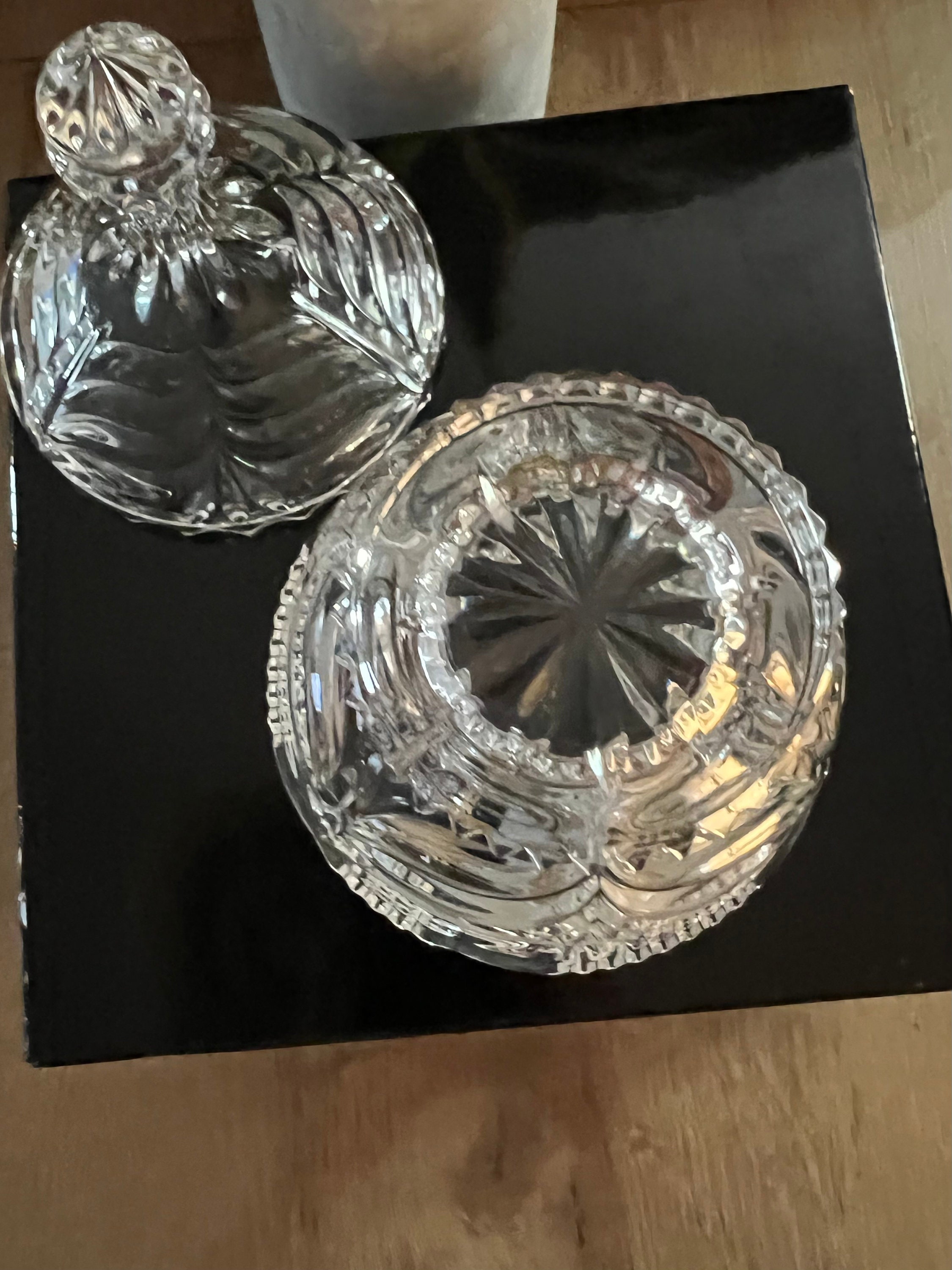 Vintage Crystal Lidded Candy Dish - Etsy