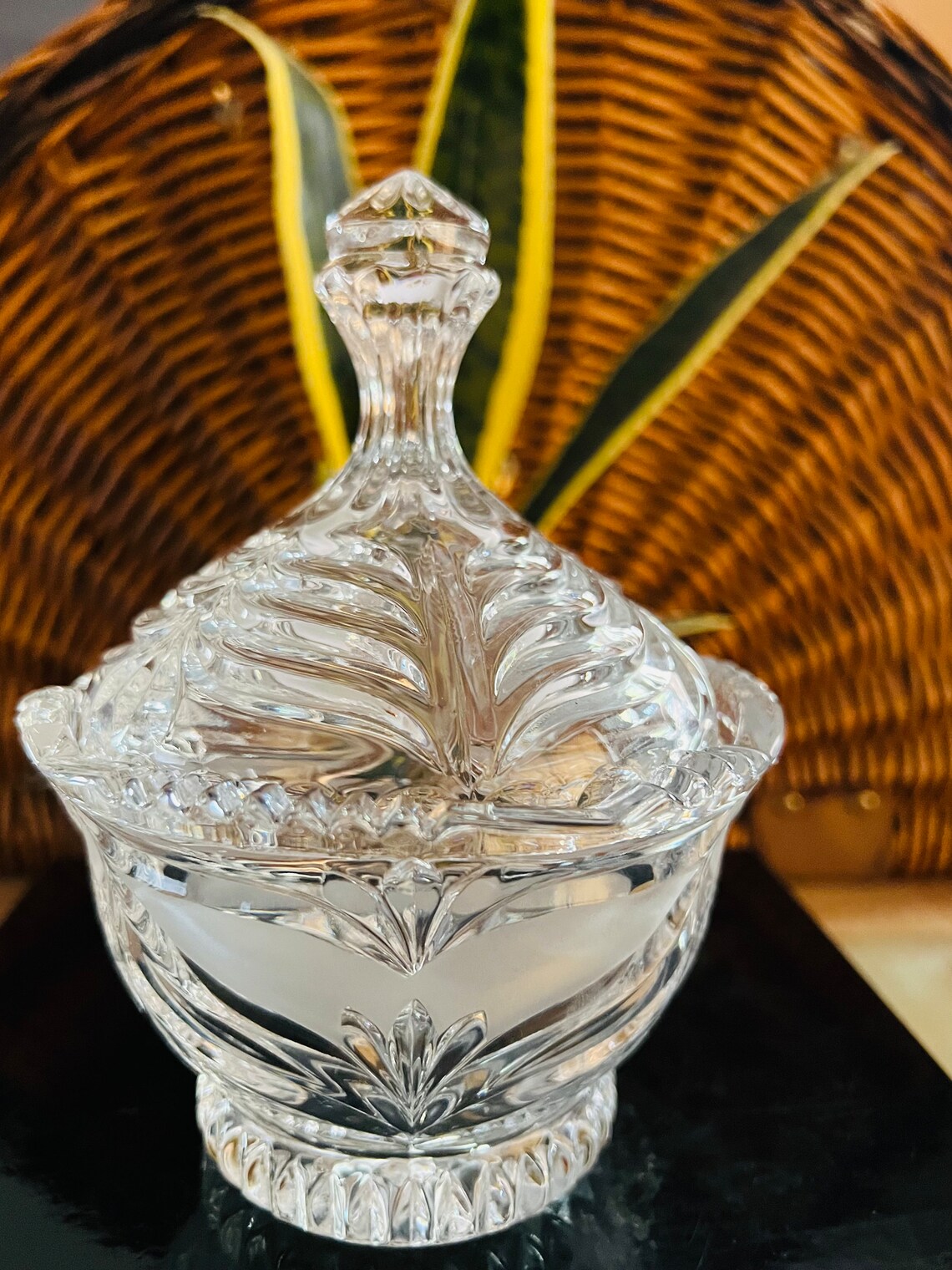 Vintage Crystal Lidded Candy Dish - Etsy