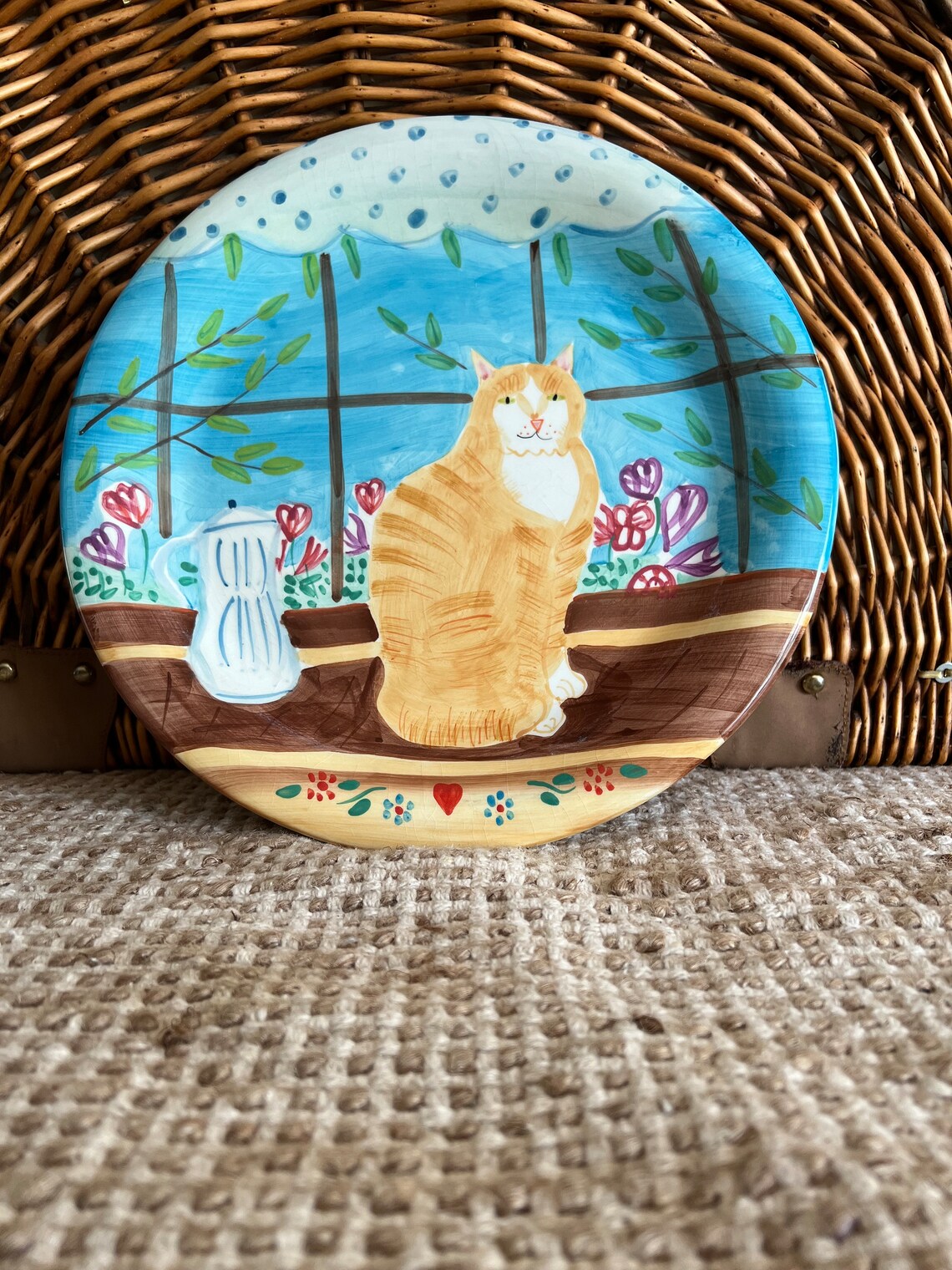 Decorative Whimsical Large Cat Plate - Etsy